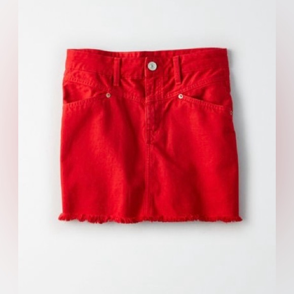 American Eagle Outfitters | Skirts | Red High Rise Festival Red Denim ...